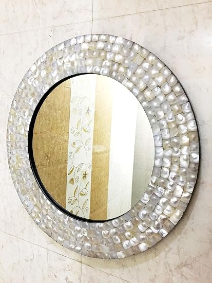 Amazon.com: Mother of Pearl Mirrors Shells Design Frame Decorative ...