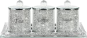 Amazon.com: Topsky Coffee Sugar Tea Crystal Canister Set of 4,Sparkly ...