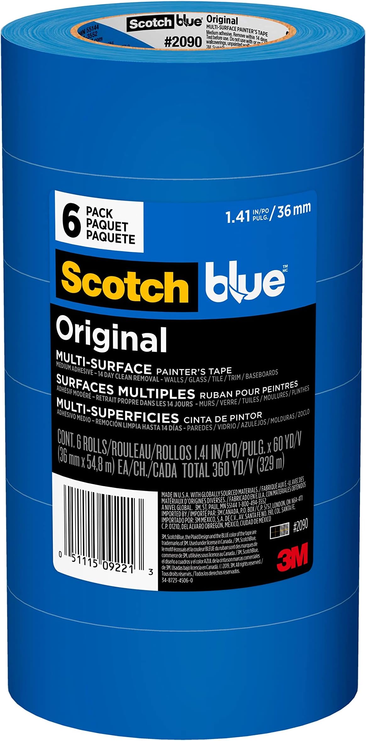 ScotchBlue Original Multi-Surface Painter's Tape, Blue, Paint Tape ...