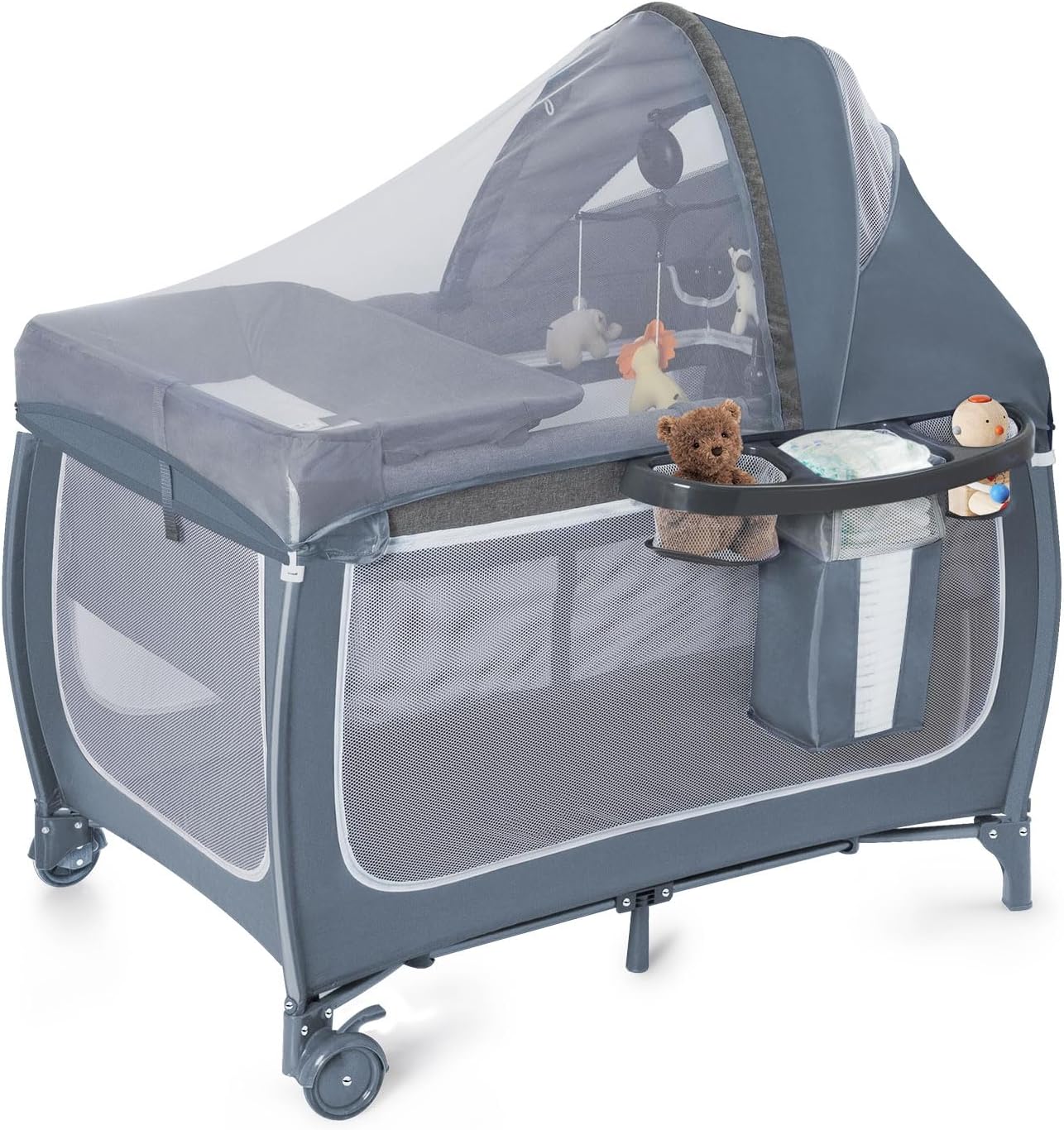Amazon.com : SIMPLGIRL Bedside Bassinet for Baby, 4 in 1 Pack n Play ...