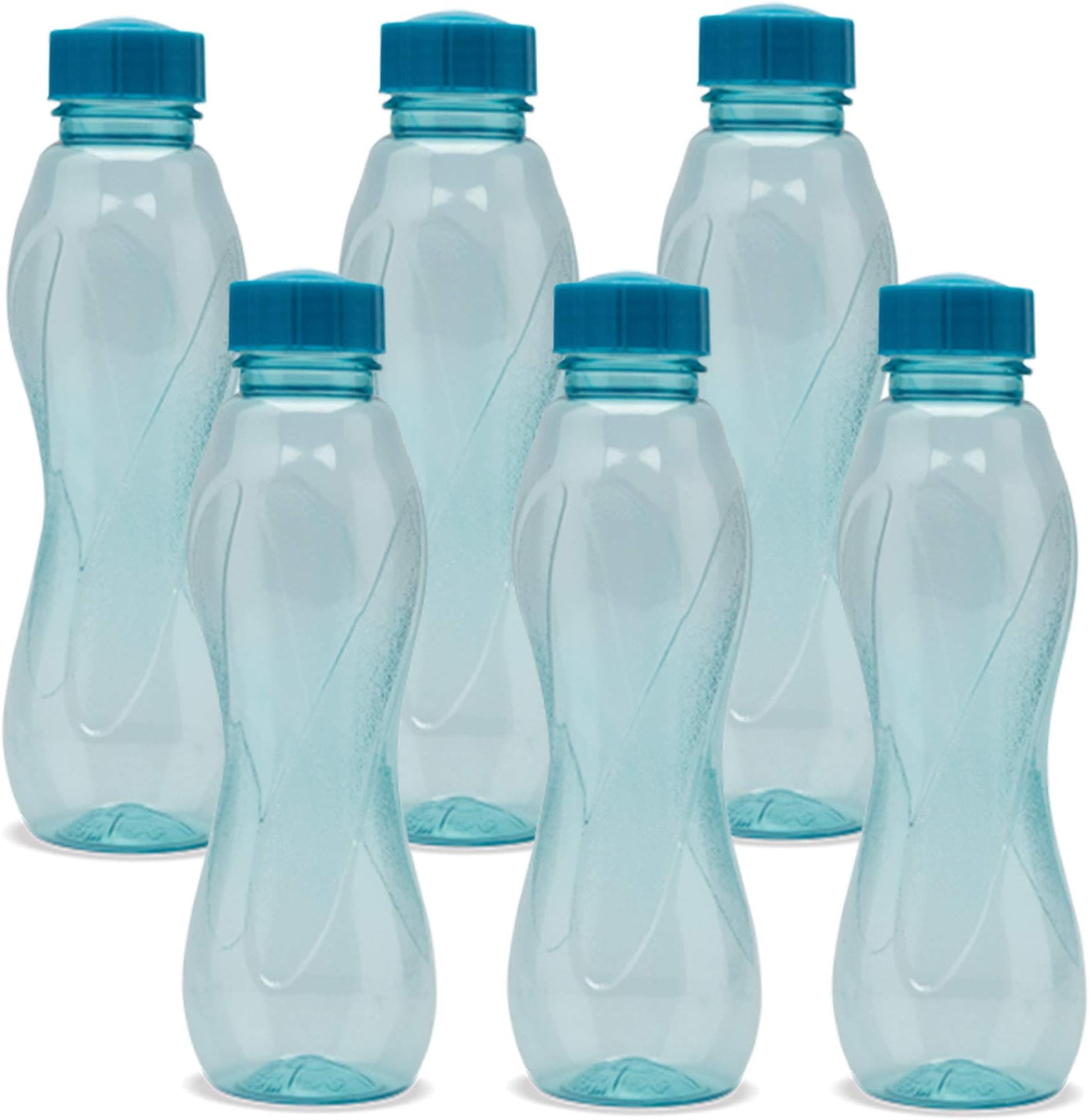 Prizam Plastic Water Bottles, Set of 6, Multicolour, 1L Each : Amazon ...