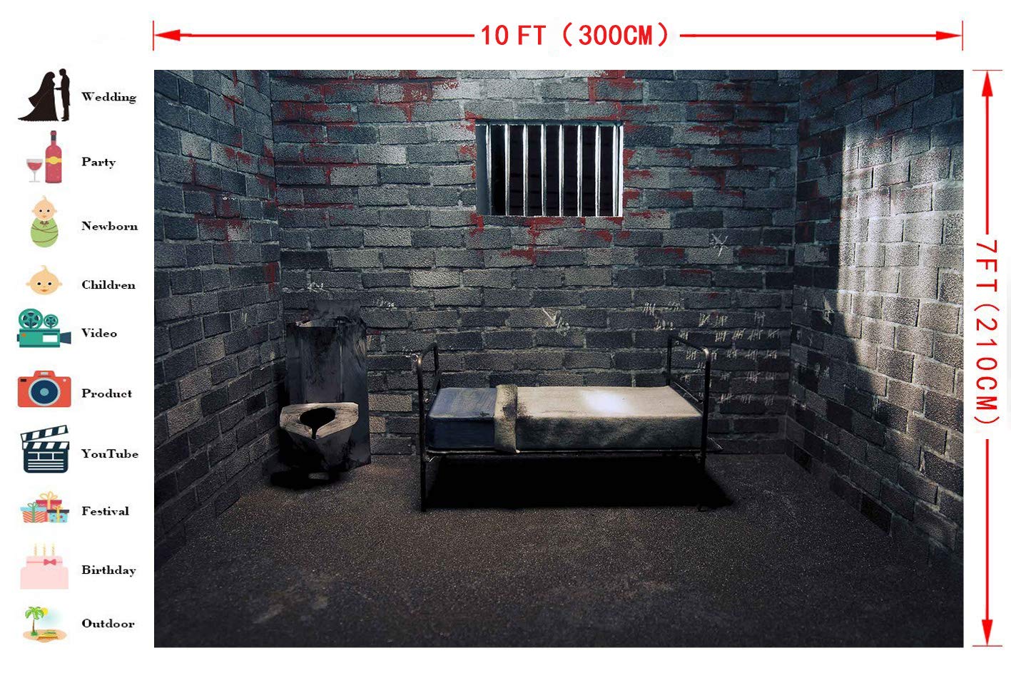 Prison Backdrop Fhzon 10x7ft Prison Forbidden Room Photography ...