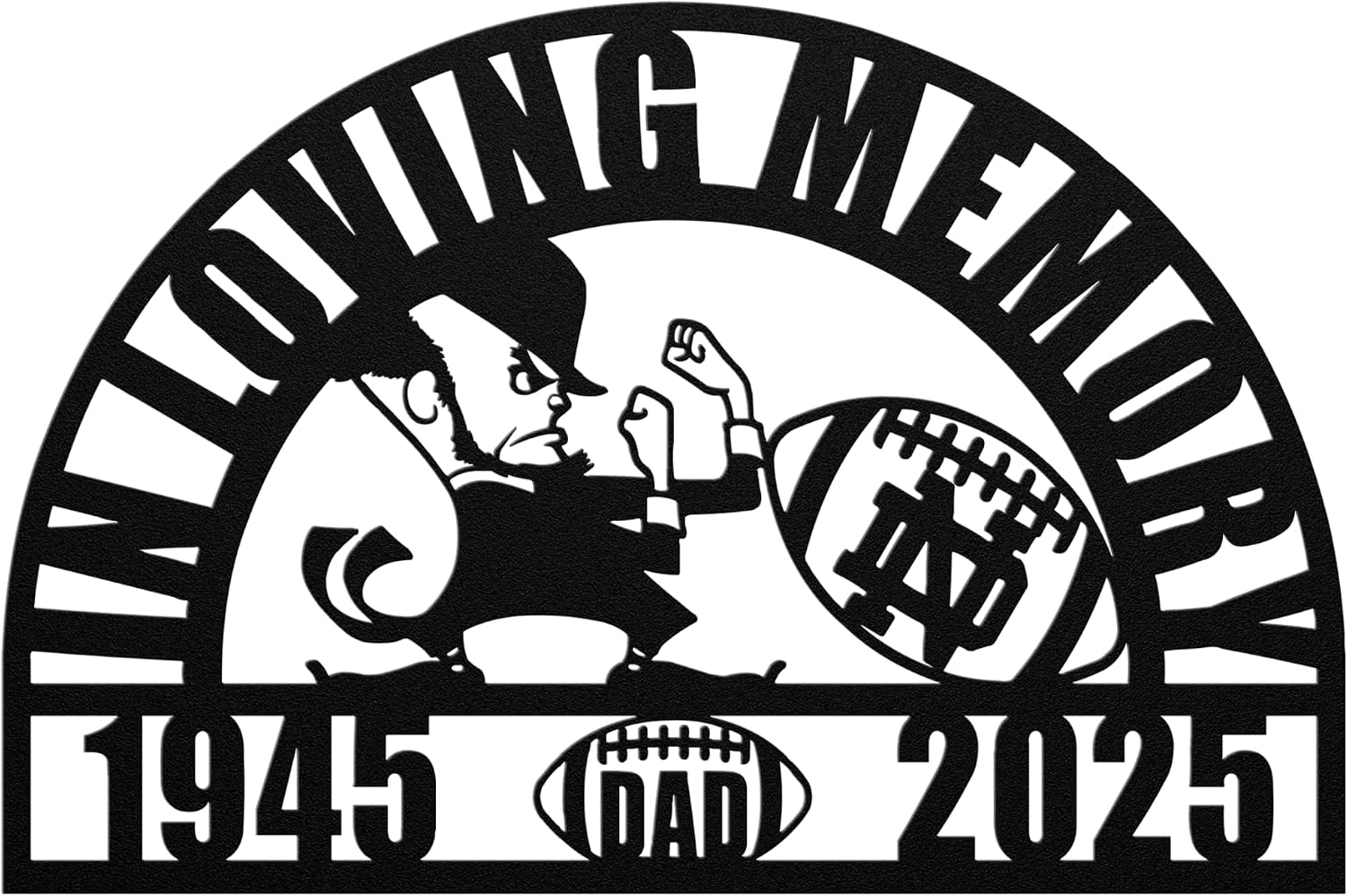 Amazon.com: Notre Dame Football Memorial, Fighting Irish Sympathy Gift ...