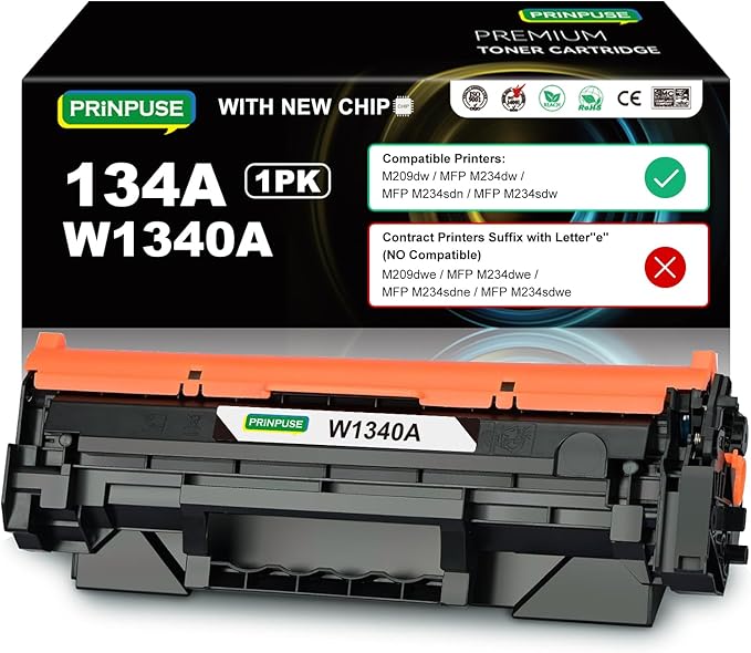 Amazon.com: PRINPUSE W1340A 134A Toner Cartridge with Chip Replacement ...