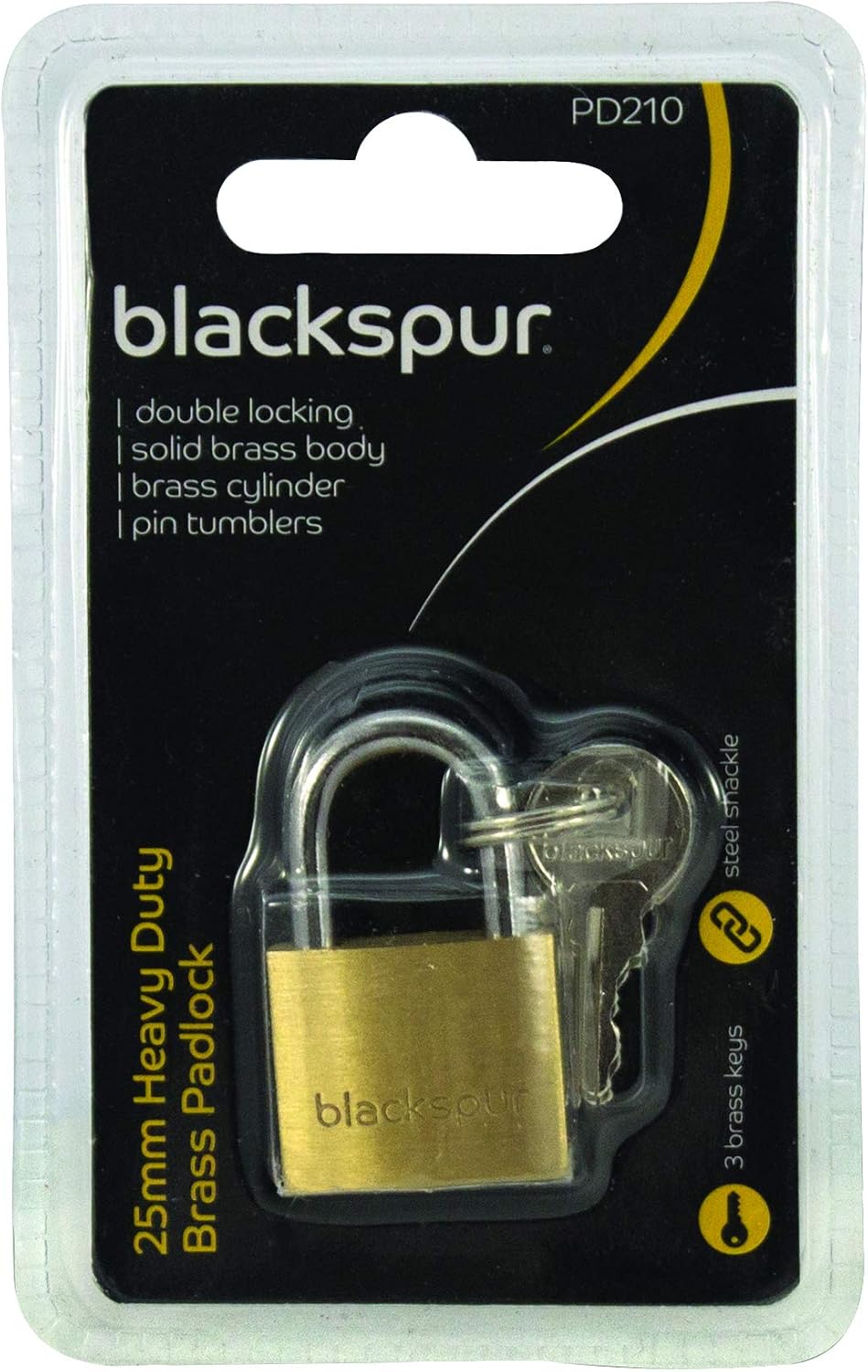 Blackspur BB-PD210 25MM HEAVY DUTY PADLOCK WITH HARDENED SHACKLE ...