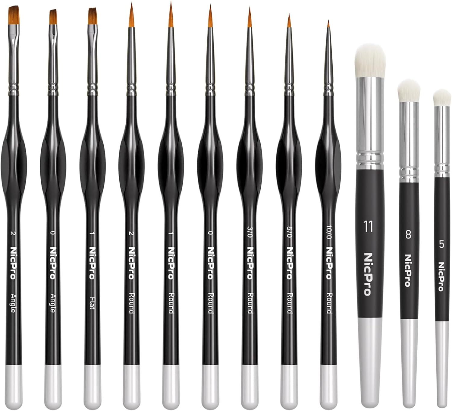 Amazon.com: Nicpro Miniature Paint Brushes Dry Brush - 12PCS Model ...