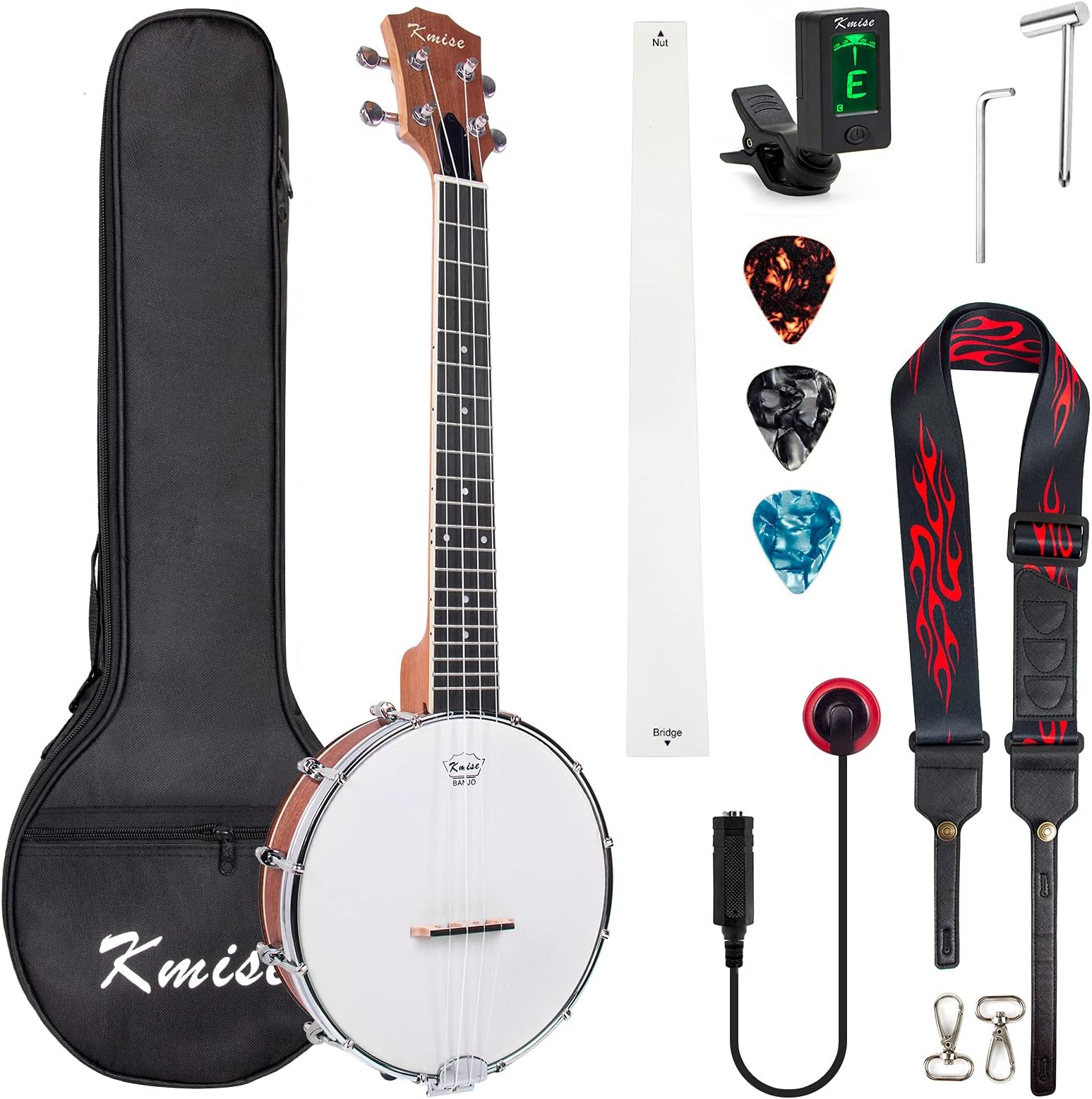 AKLOT Banjo Ukulele Concert 23 inch Remo Drumhead Open Back Maple Body ...