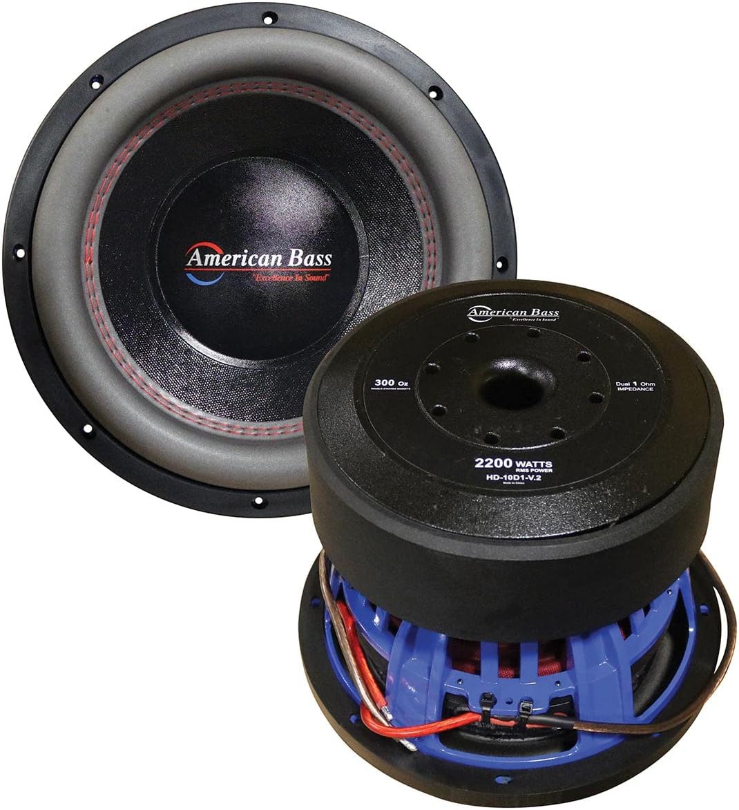 Amazon.com: American Bass 10" HD Series 4000W Dual 1 Ohm Subwoofer HD ...