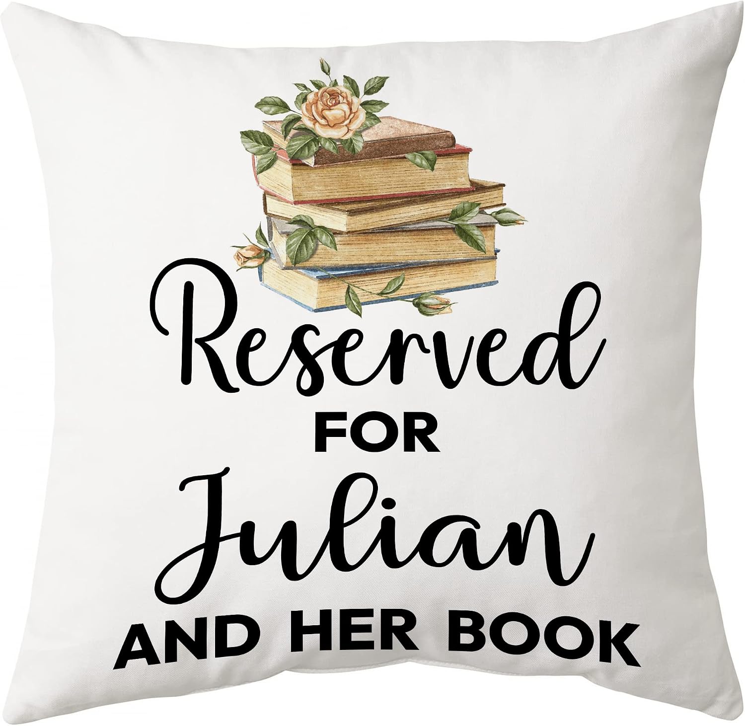 Amazon.com: Hyturtle Personalized Book Throw Pillow (Insert Included ...