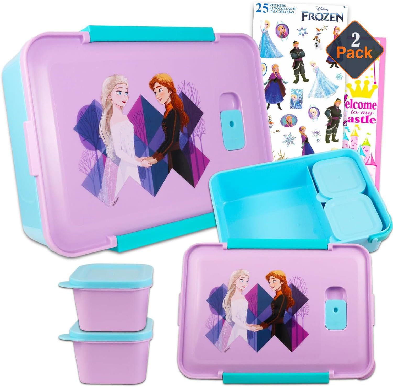 Amazon.com: Frozen Lunch Box for Girls - Bundle with 2 Frozen Bento ...