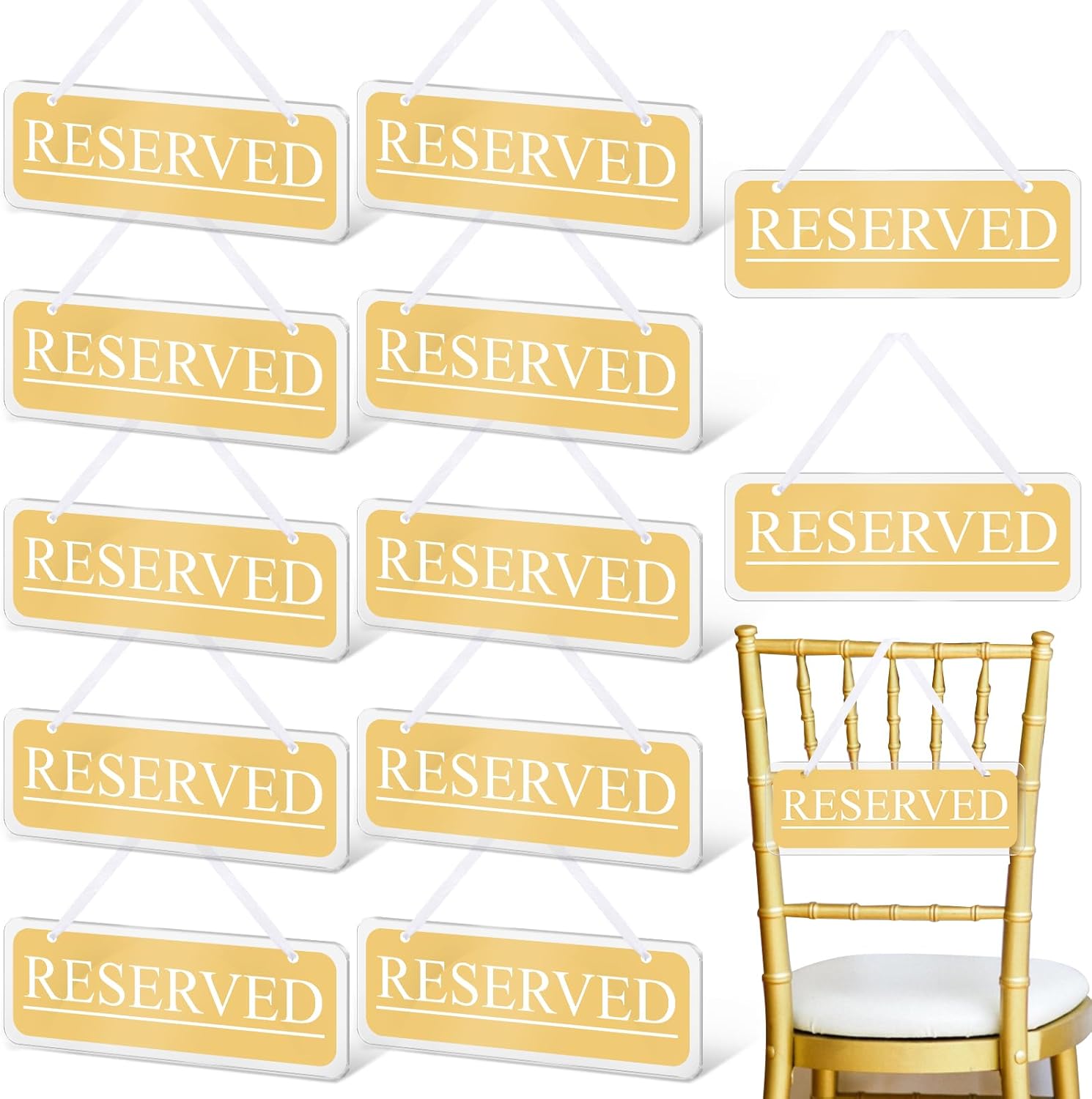Amazon.com: Beeveer 12 Pcs Reserved Chair Signs for Wedding Acrylic ...