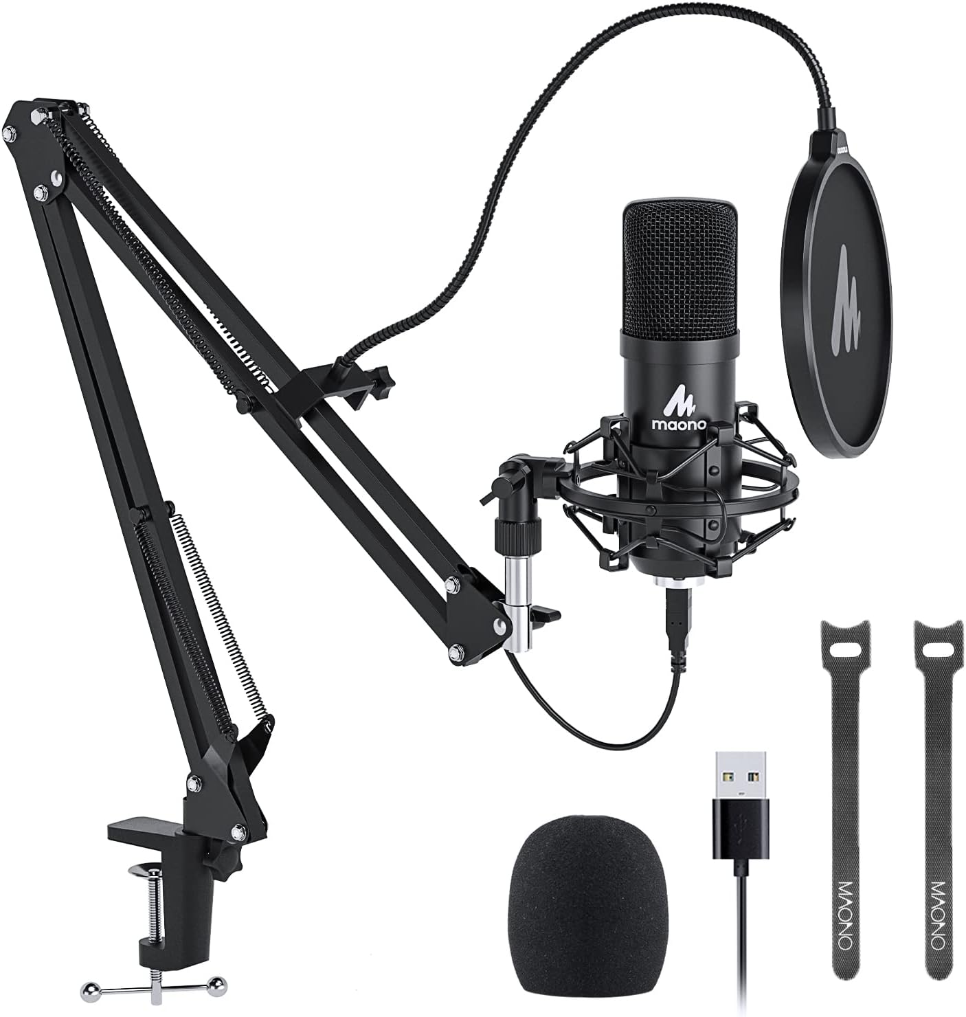 USB Microphone, MAONO 192kHz/24Bit Plug & Play PC Computer Podcast ...