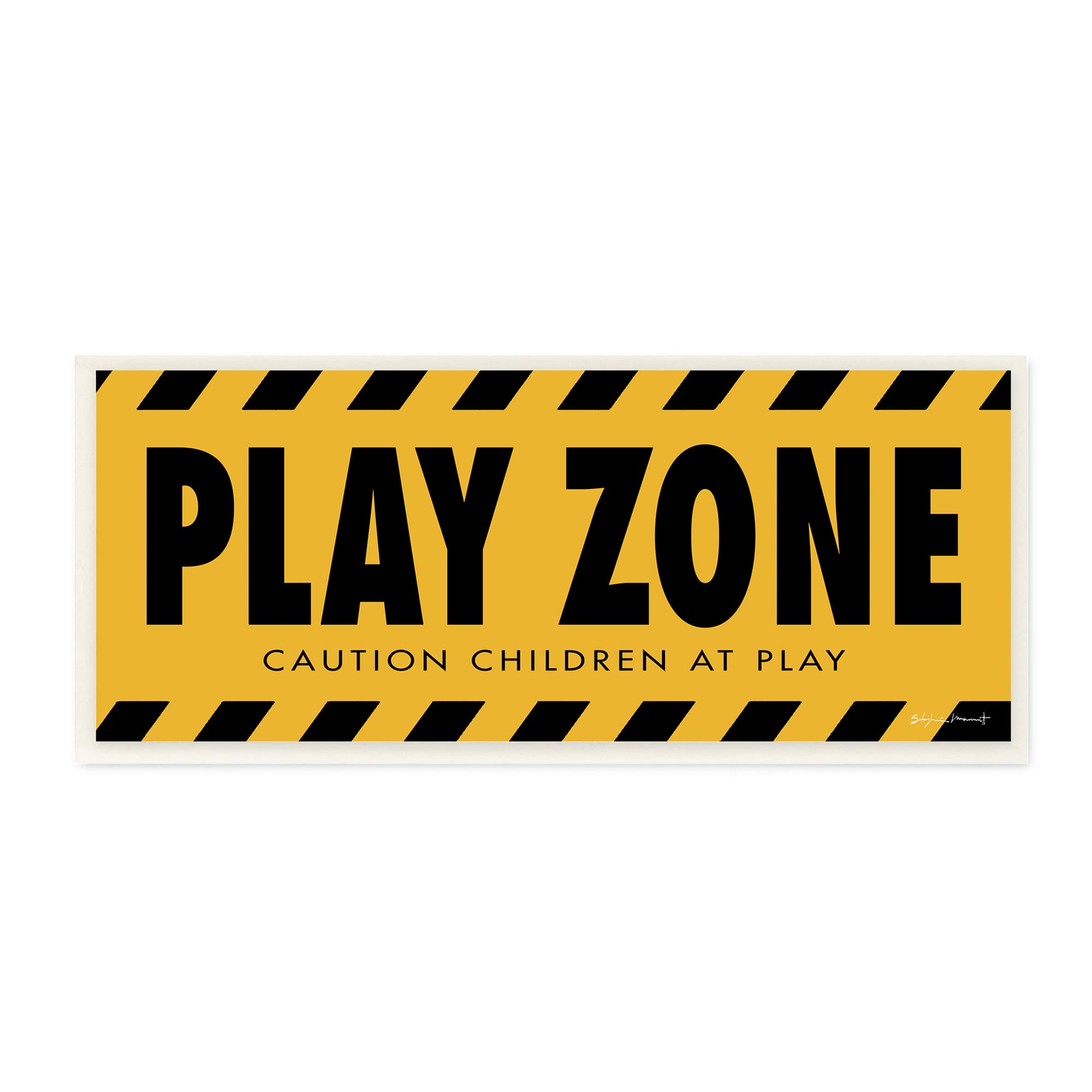 Amazon.com: Stupell Industries Play Zone Caution Children Construction ...