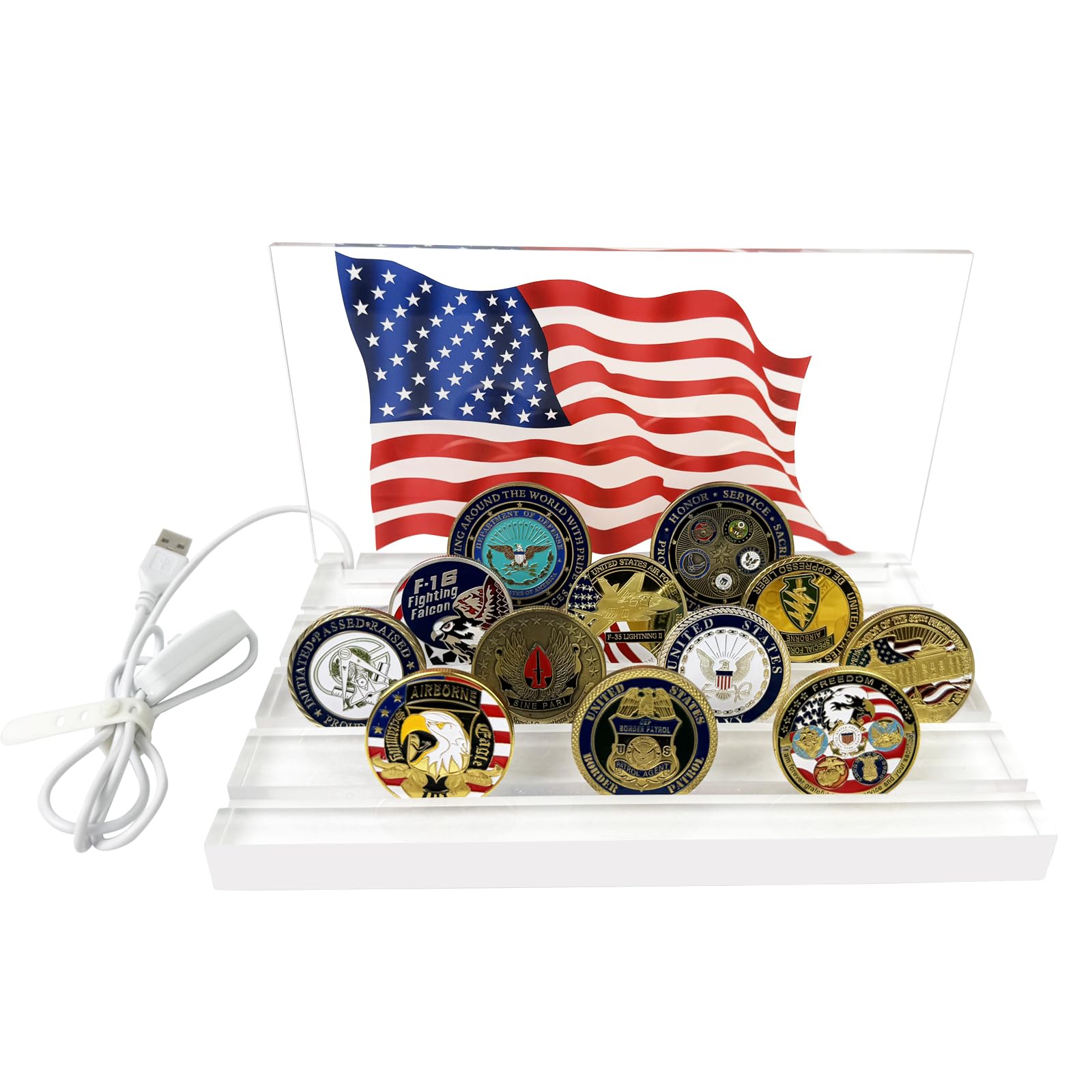 Military Flag Display Case Flags Of Valor American Flag Coin Display ...