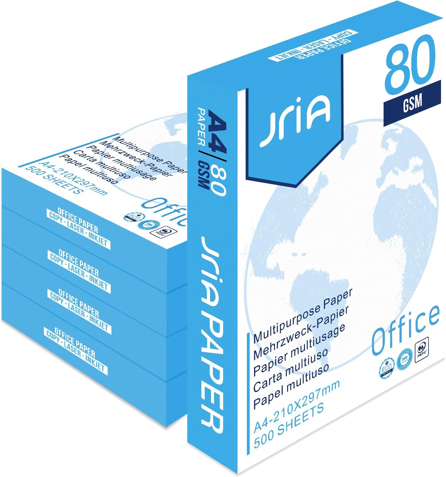 A4 Paper Office White Printer Copier Paper 4 Reams 2000 Sheets (80gsm ...