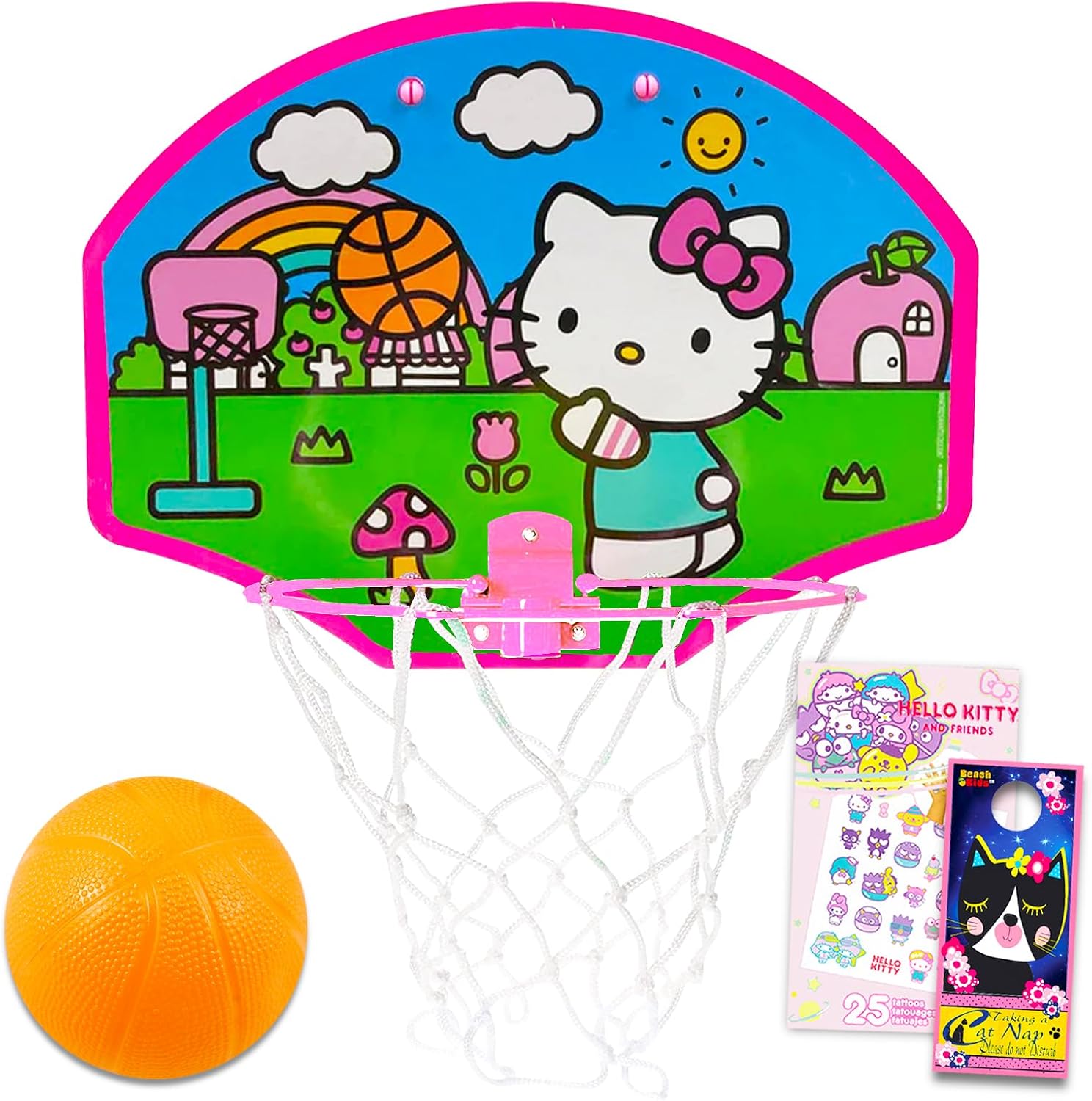 Amazon.com: Hello Kitty Basketball Hoop Bundle - Indoor Hoop Plus ...