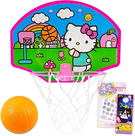 Amazon.com: Hello Kitty Basketball Hoop Bundle - Indoor Hoop Plus ...