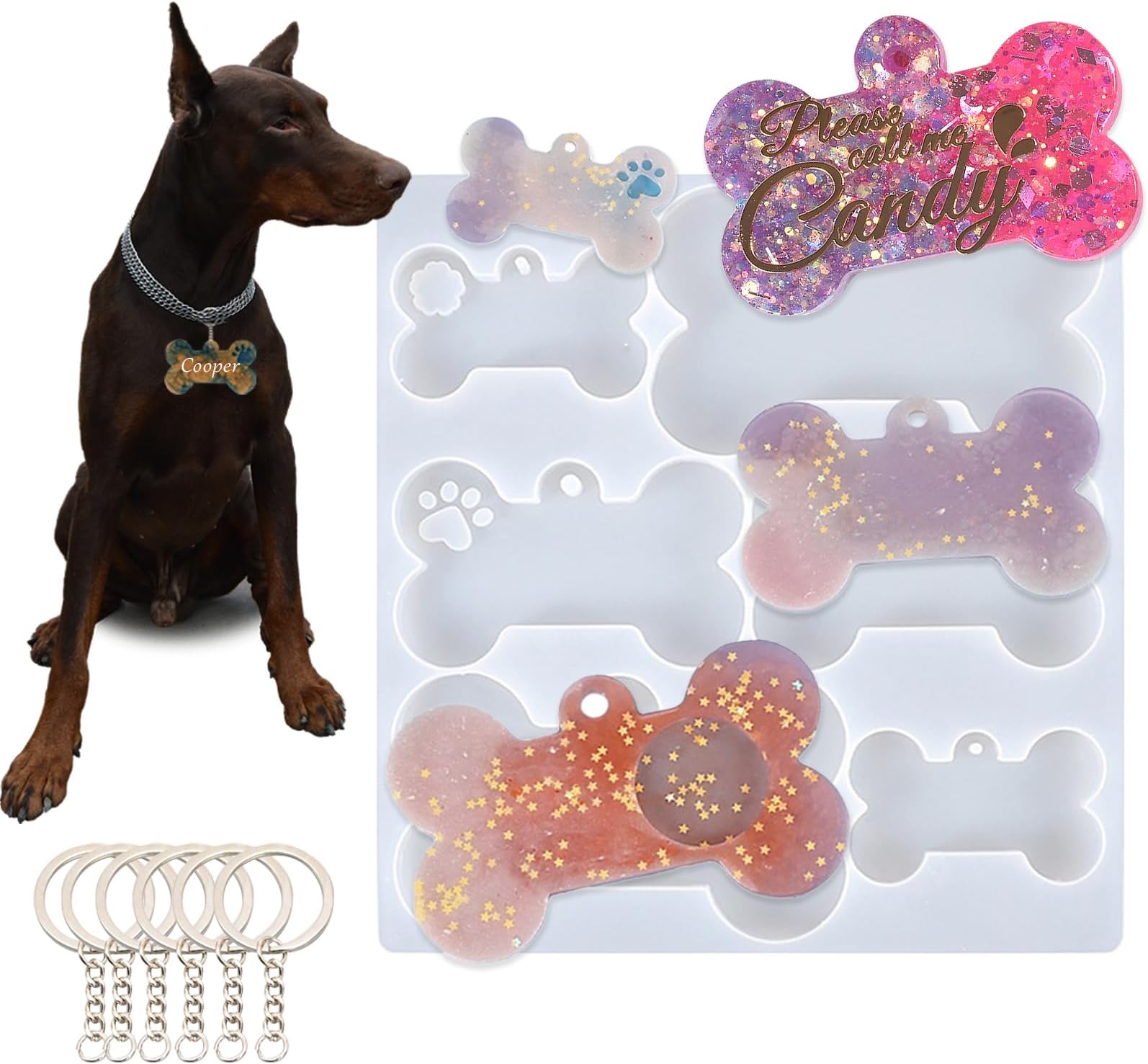 Amazon.com: ZMD Pet Resin Molds Silicone for Dog Cat Tags, Resin Custom ...