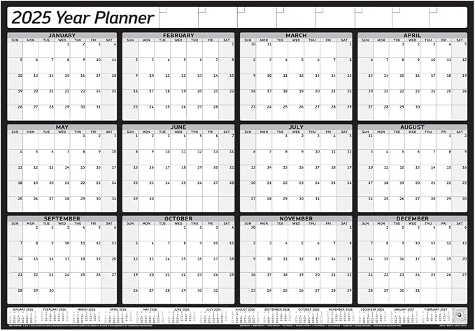 2024-2027 Yearly Wall Planner Calendar, 12 Months, January - December ...