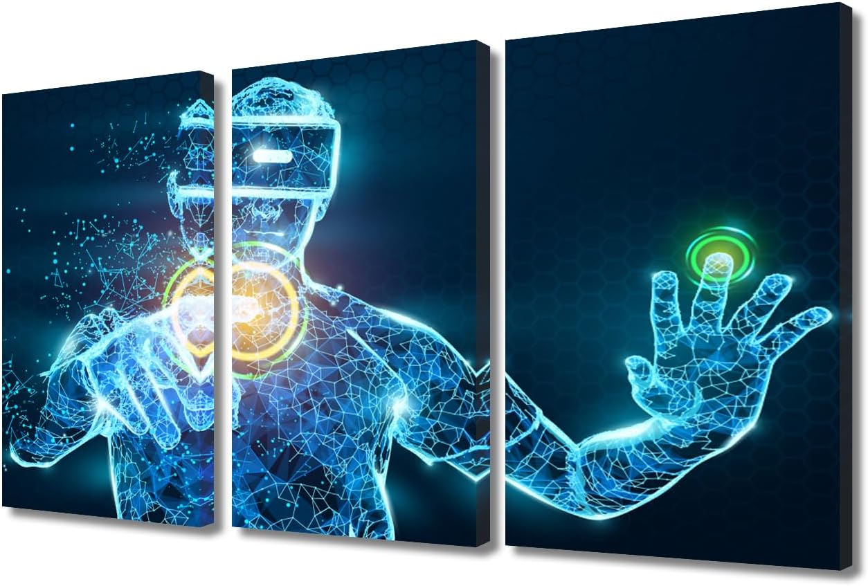 Amazon.com: TUMOVO Virtual Reality Canvas Prints for Wall Decor VR ...
