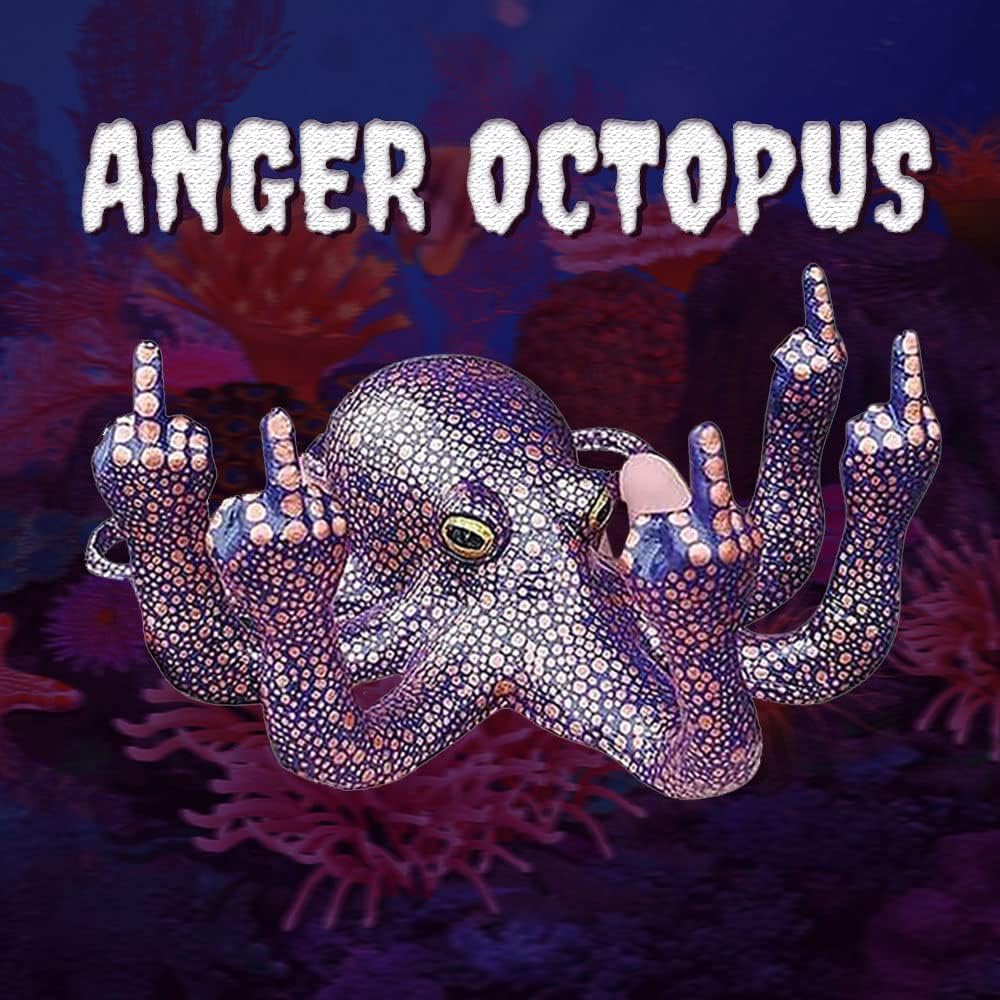 Buy Anger Octopus Creative Decorative Sculpture, Middle Finger Octopus ...