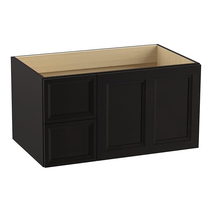 KOHLER K-99520-L-1WU Damask Wall-Hung Vanity with 1 Door and 2 Drawers ...