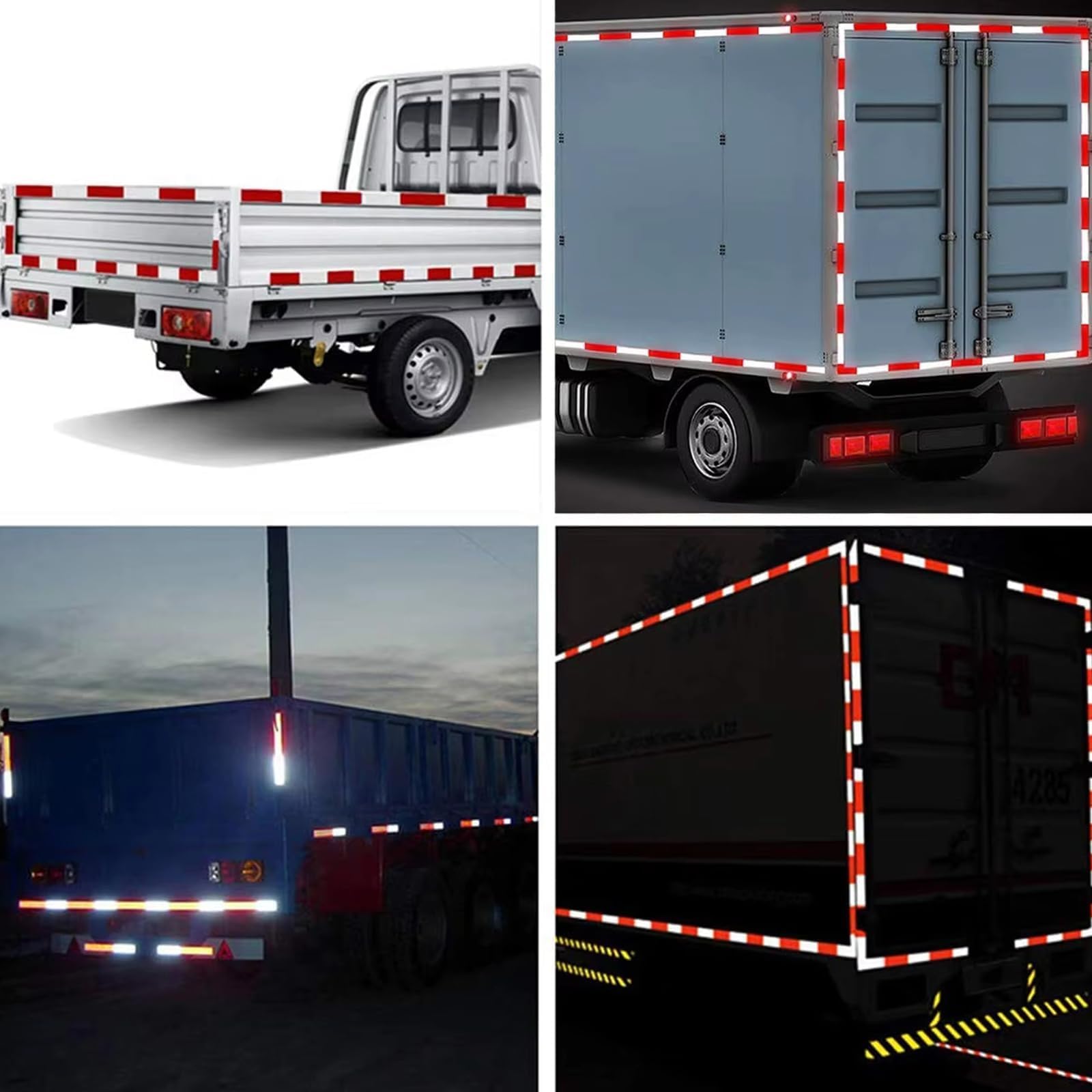 Snapklik.com : Asofelk 20PCS 12"X2" Red/White Reflective Stickers ...