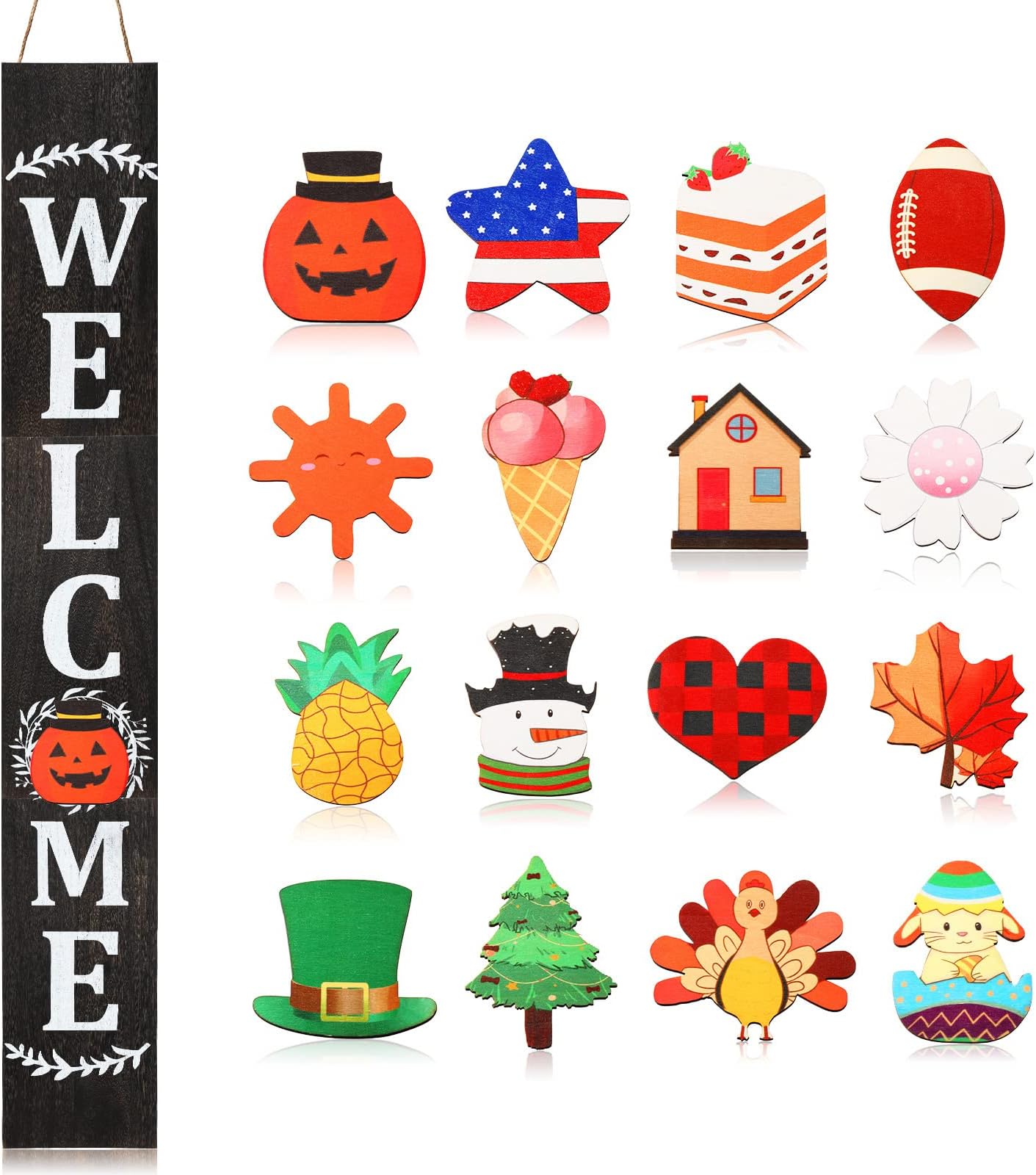 Amazon.com : ECOGREDA Welcome Sign for Front Porch– 47inch,Wooden ...