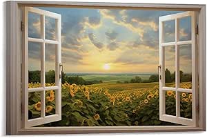 Amazon.com: SJHKXAHY Fake Window Poster For Walls Faux Window Posters ...