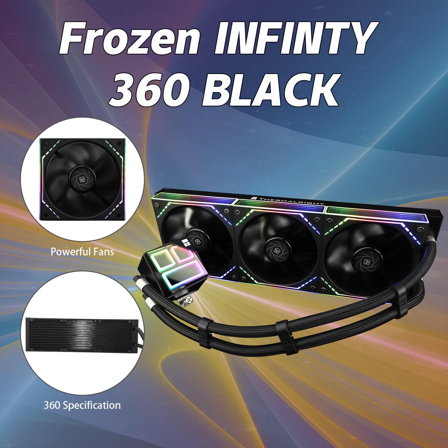 Snapklik.com : Thermalrlght Frozen Infinity 360 Black CPU Aio Cooler,TL ...
