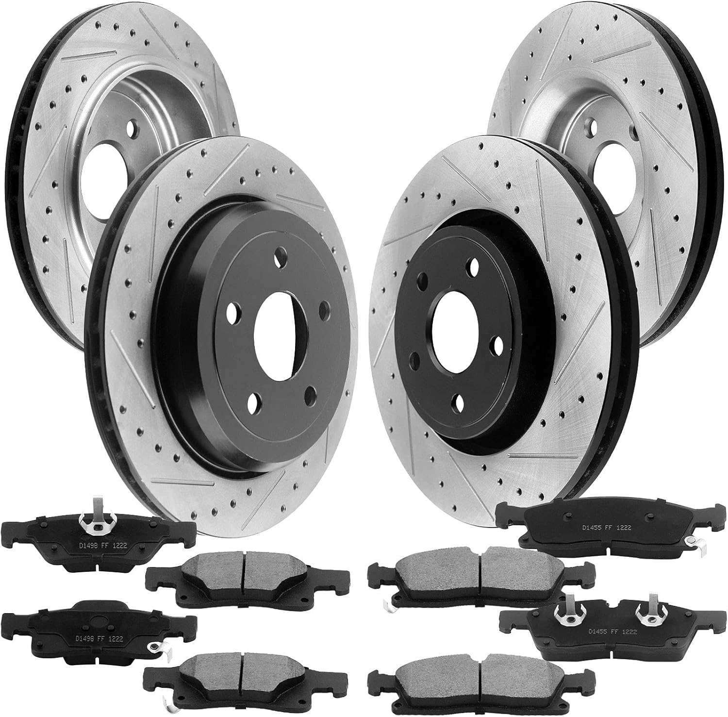 Amazon.com: MotorbyMotor Front Rear Brake Kit Rotors & Ceramic Pads for 2011-2020 Dodge Durango ...