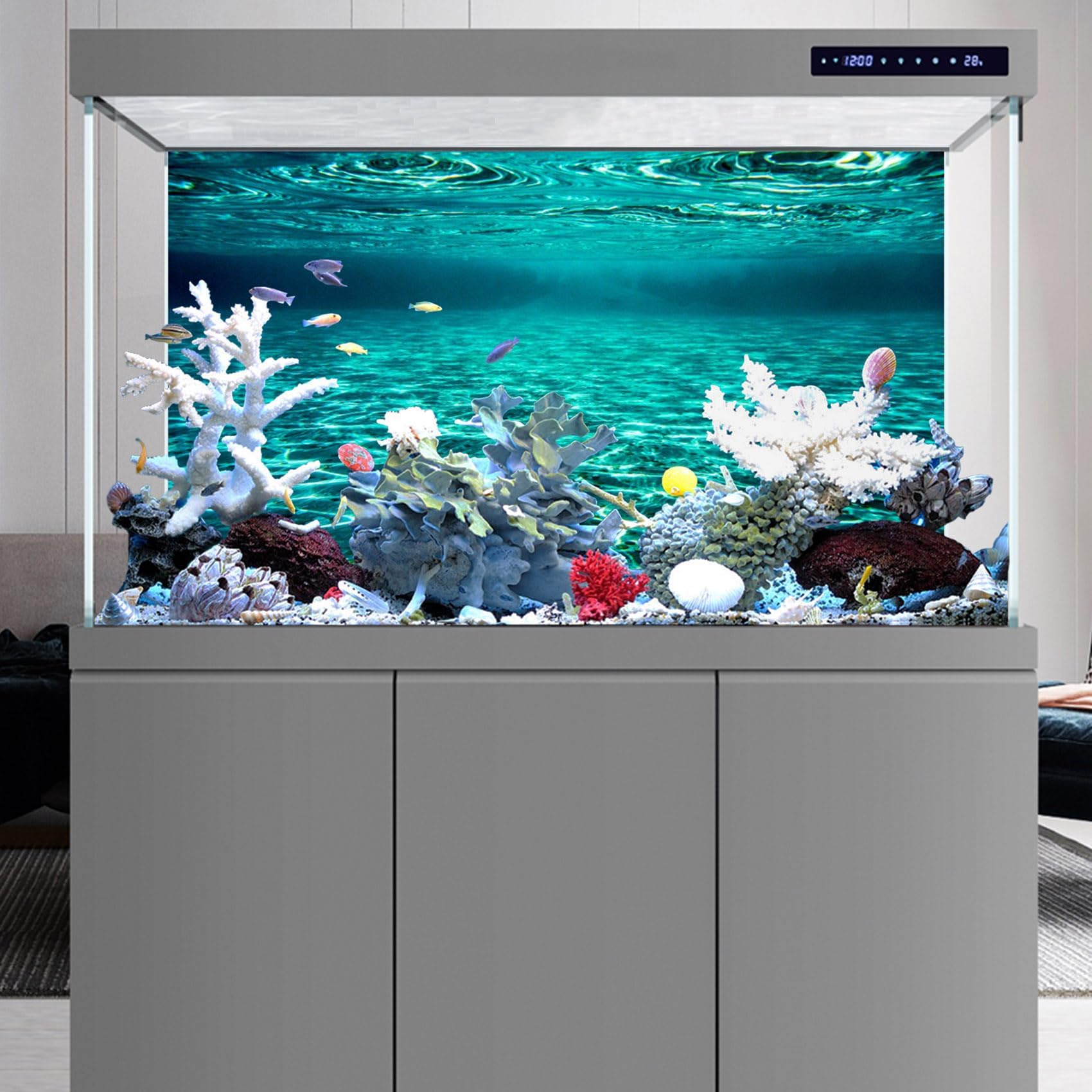Snapklik.com : Fish Tank Background 48x24 Inch Turquoise Clear Water ...