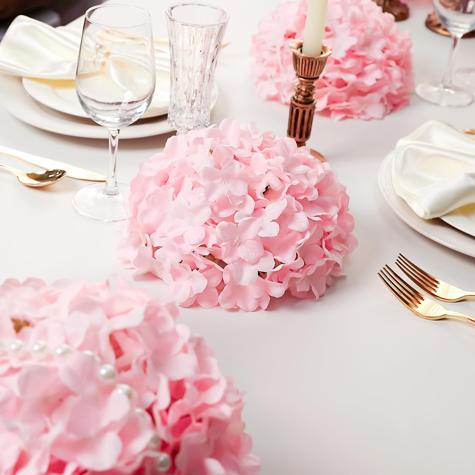 Snapklik.com : 8pcs Silk Hydrangea Flower Balls For Centerpieces, Pink ...