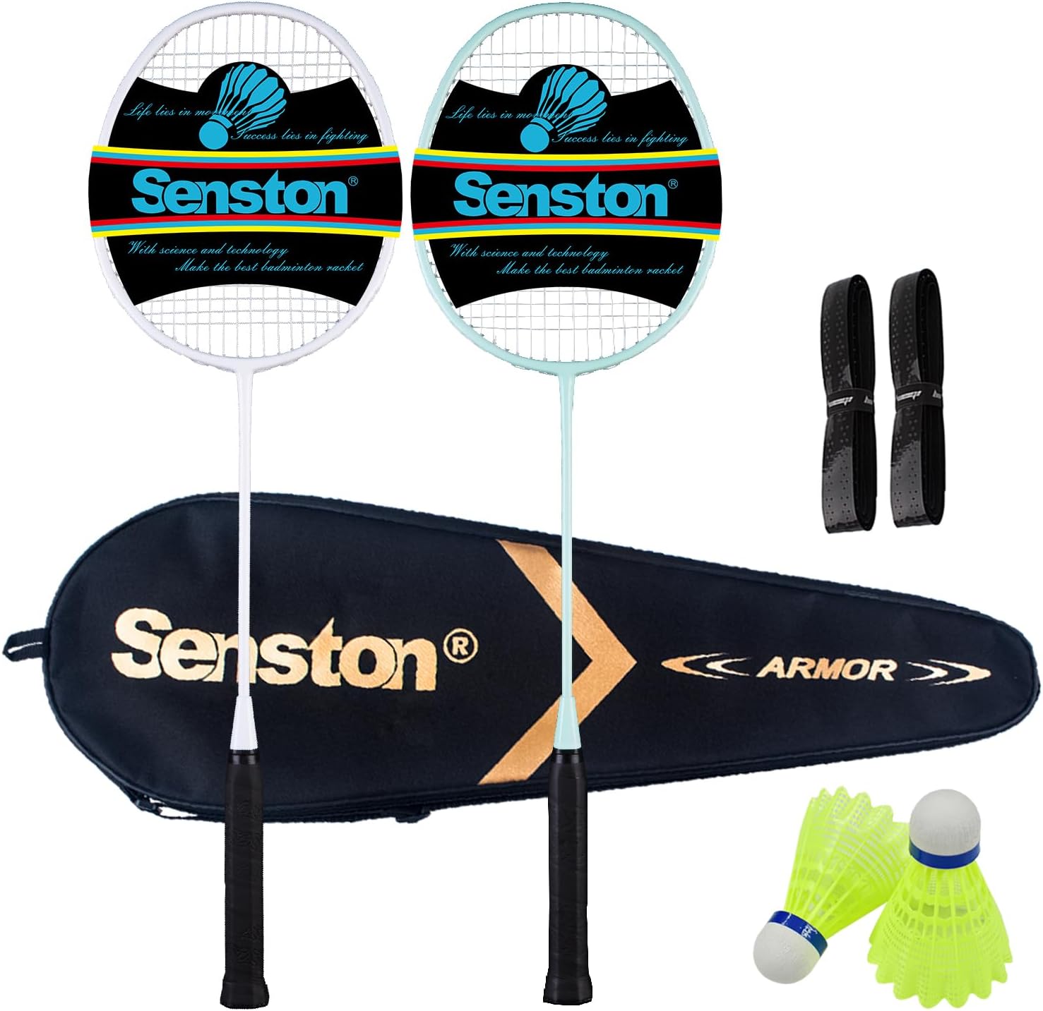 YONEX Aluminum ZR 100 Light Badminton Racquet Combo Set of 2 with Full ...