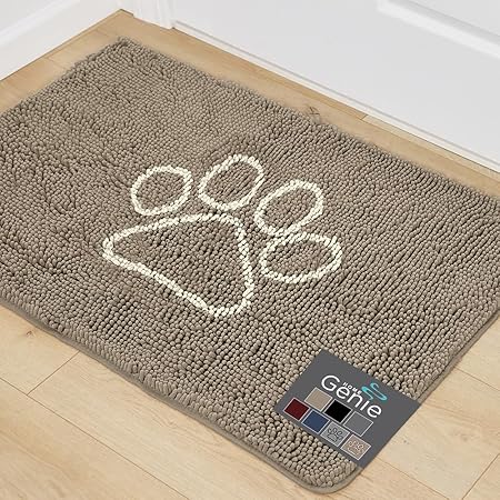 Amazon.com: HOME GENIE Soft Chenille Doormat, Machine-Washable, Rubber ...
