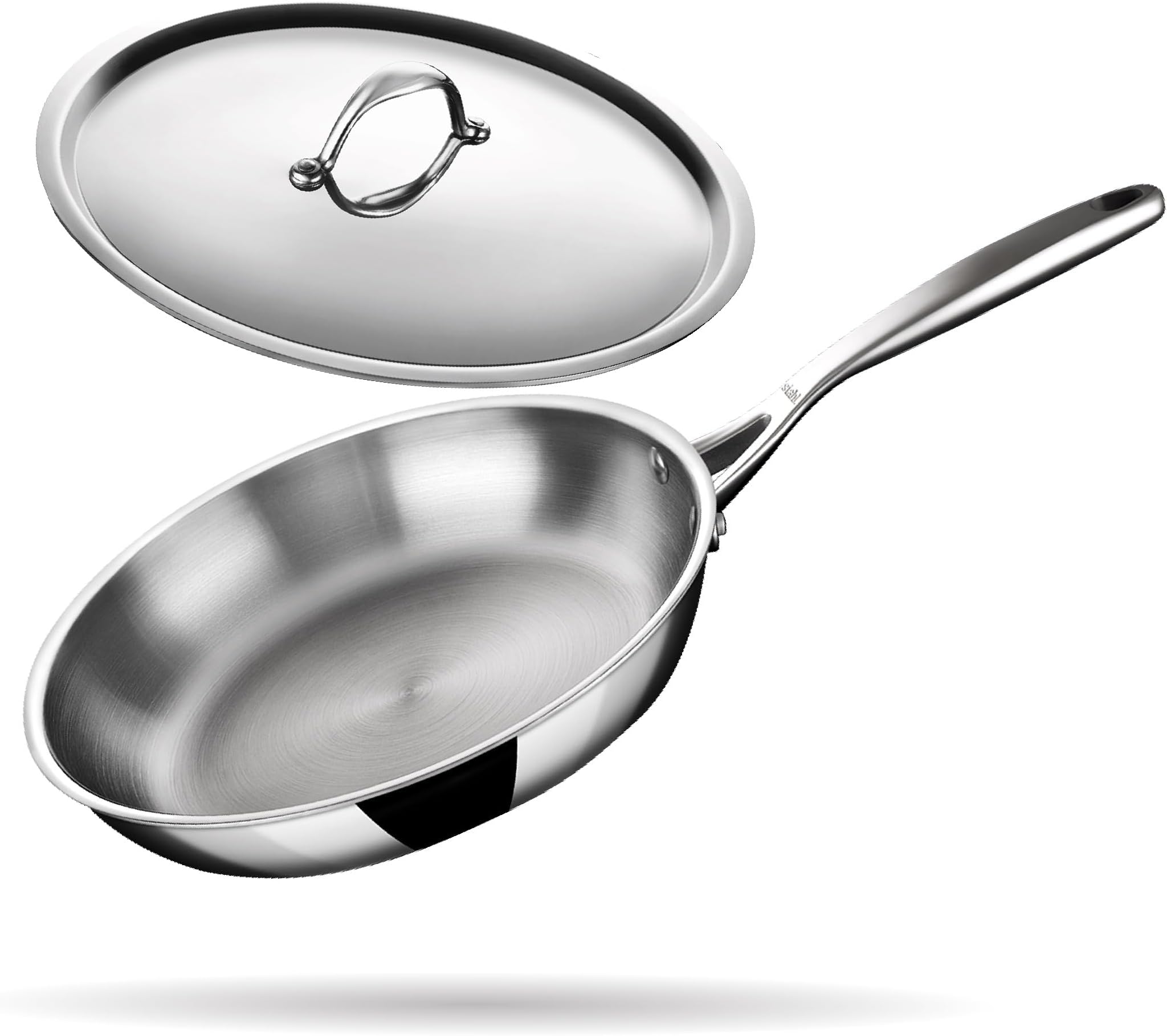 Buy Stahl Artisan Triply Stainless Steel Fry Pan with Lid, Induction ...