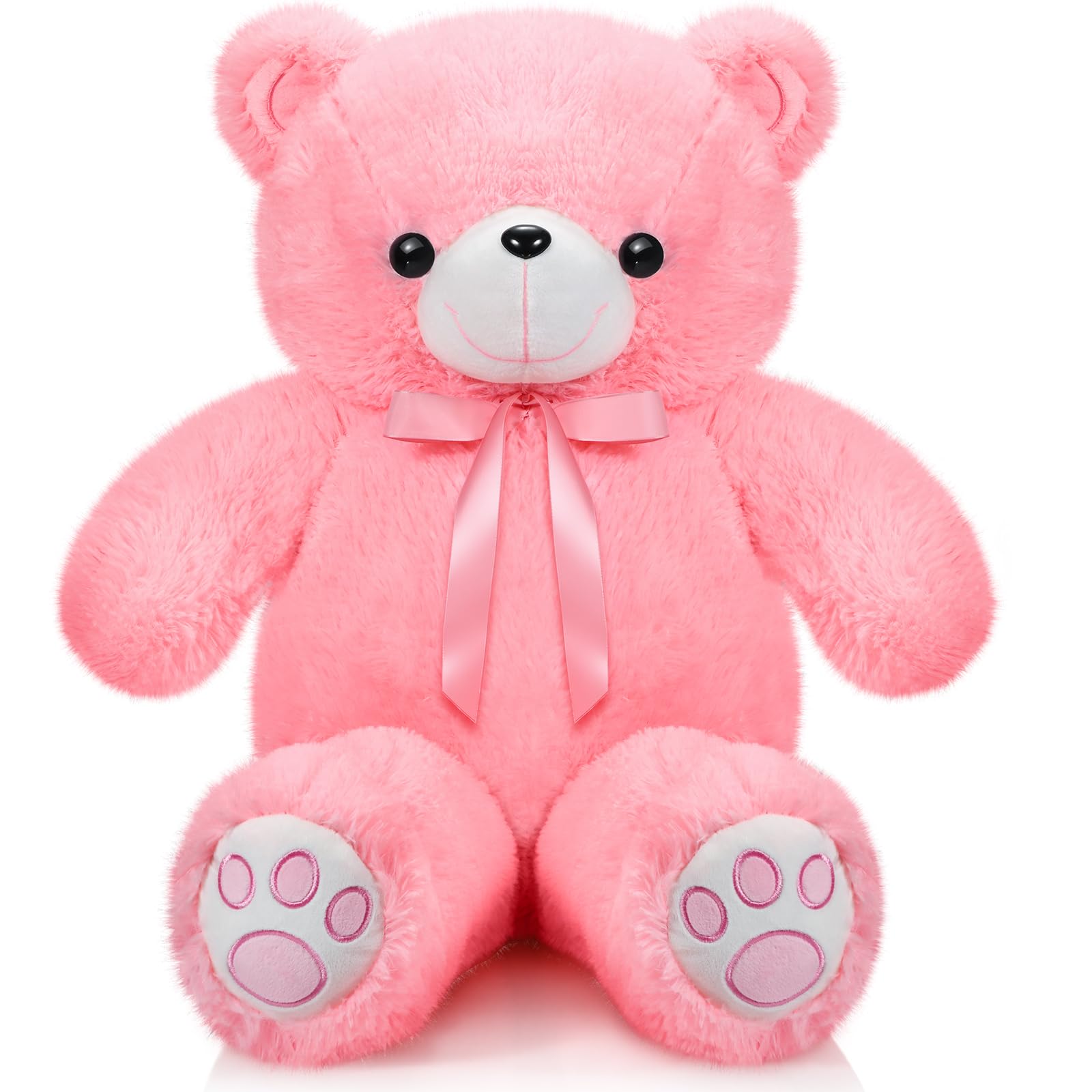 Amazon.com: Jenaai Big Pink Stuffed Bear 35 Inches Giant Valentine's ...