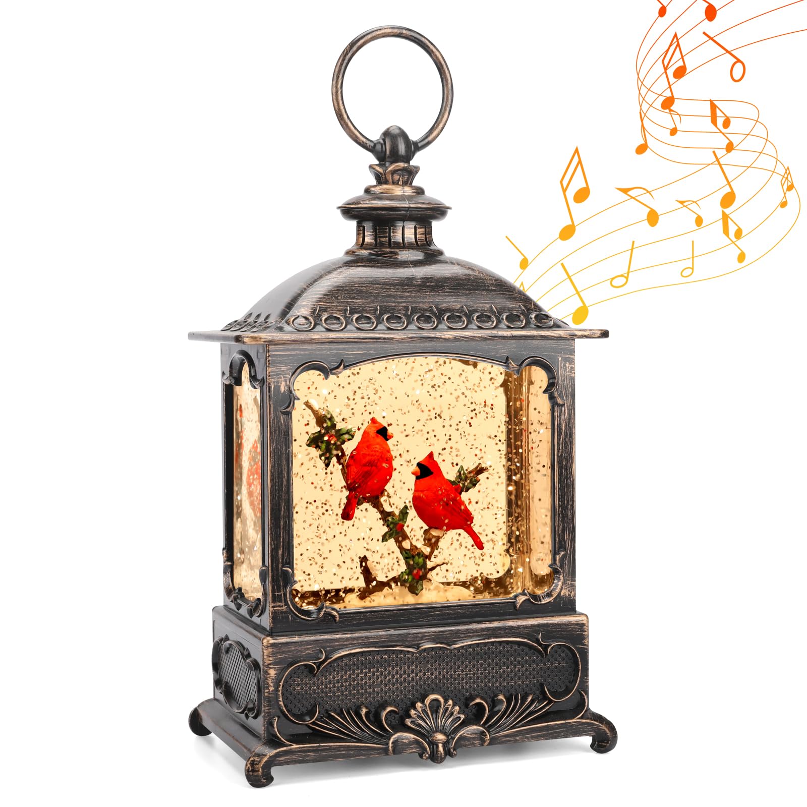 Amazon.com: Cardinal Snow Globe Christmas Decorations Lantern ...