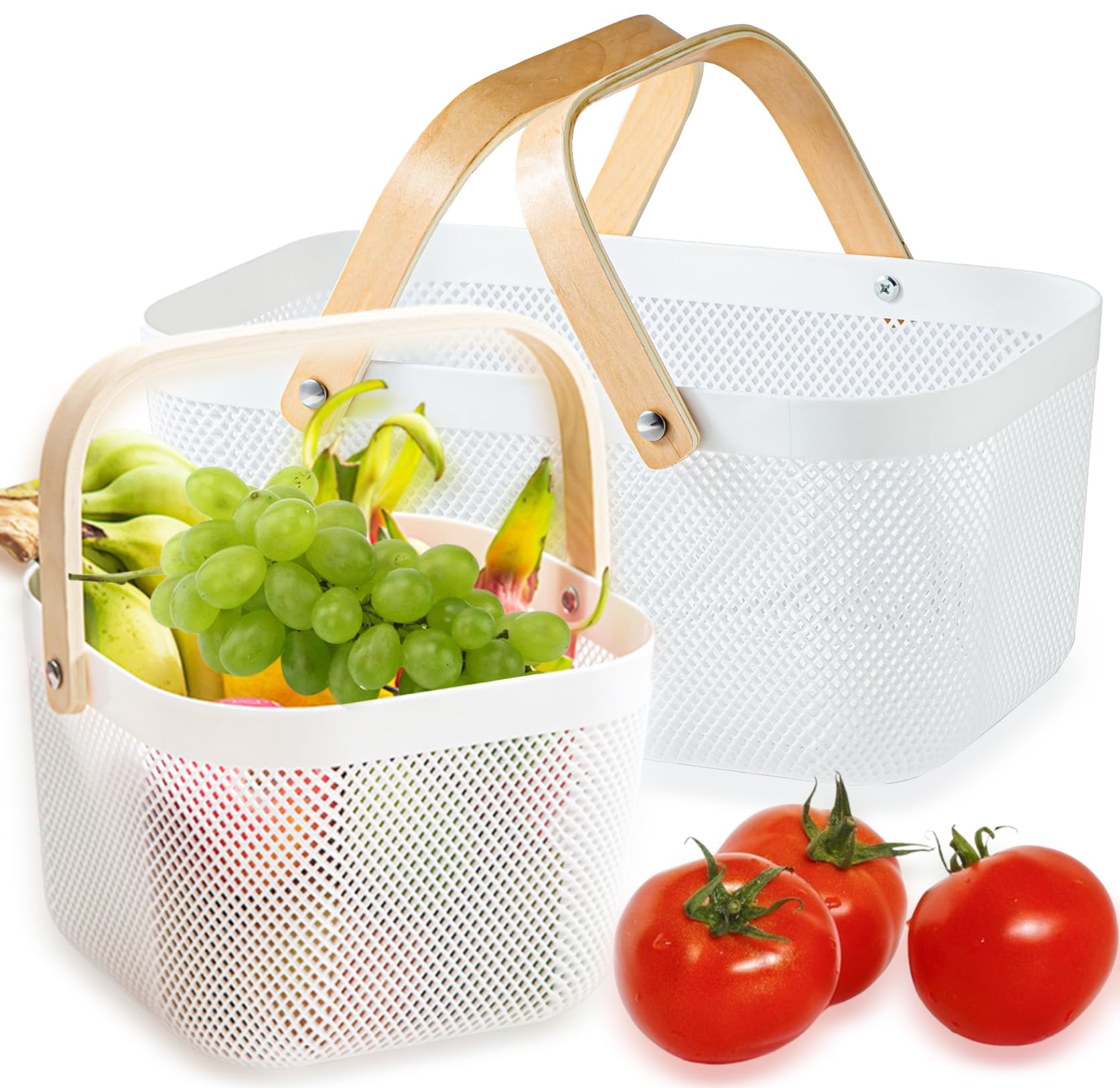 Amazon.com : Nexboraque 2 Pack Plastic Mesh Garden Harvest Basket ...