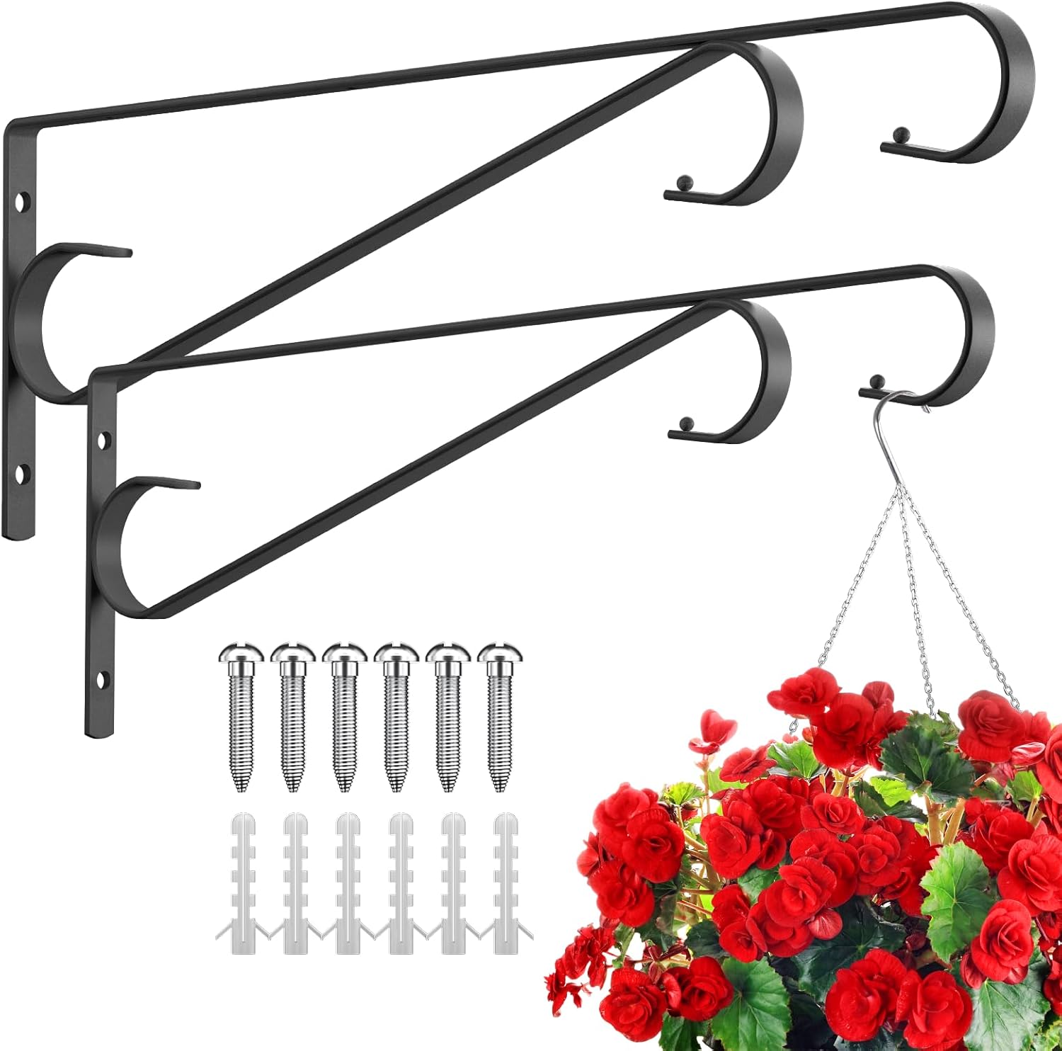 Amazon.com: Plant Hangers Outdoor，2 Pack 15.4 Inch Plant Wall Hanger ...