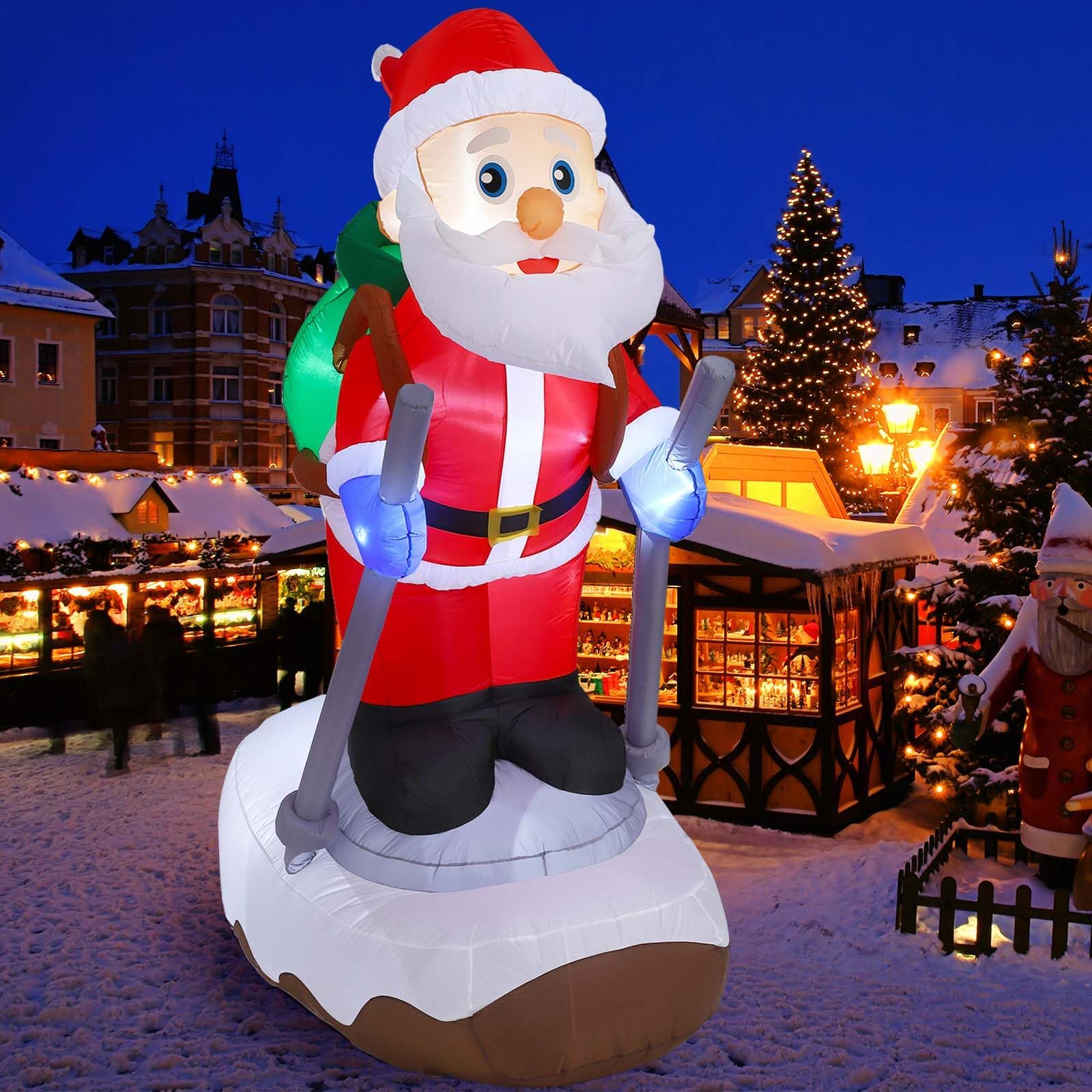 Amazon.com: Kofero Christmas Inflatable Santa Claus Decorations Outdoor ...