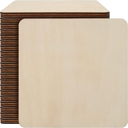Amazon.com: ZEONHAK 60 PCS 1/8 x 6 x 6 Inch Wood Squares, Square Wood ...