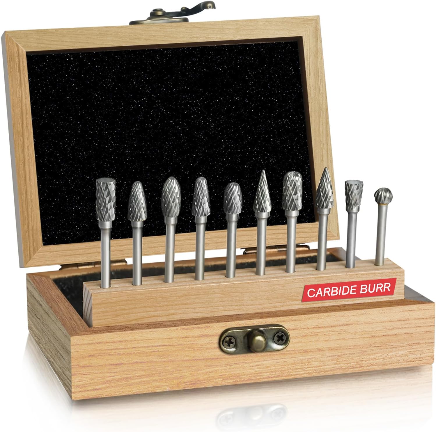 Amazon.com: 10 Pcs Tungsten Carbide Burr Set – 1/8” Shank Double Cut ...