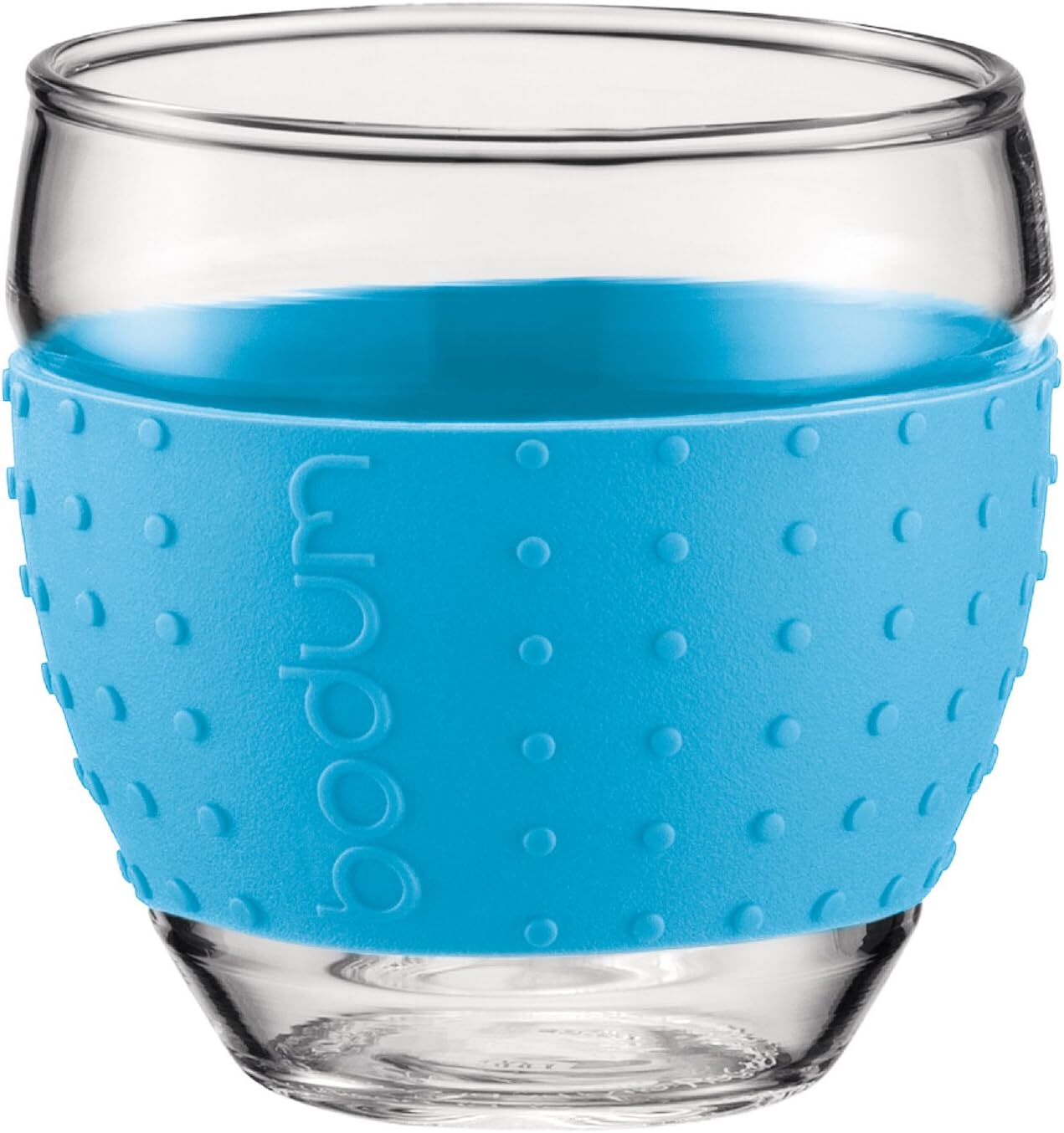Amazon.com | Bodum PAVINA Glasses with Silicone Grip, 12 oz. Blue ...