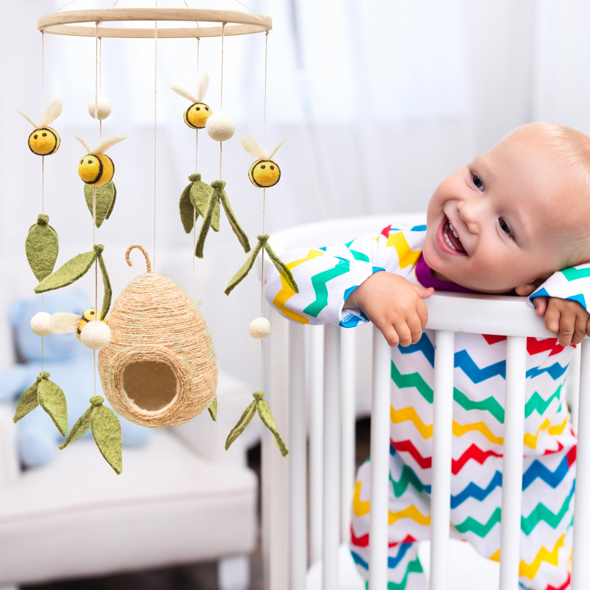 Snapklik.com : GLACIART ONE Baby Nursery Bumble Bee Mobile For Crib ...