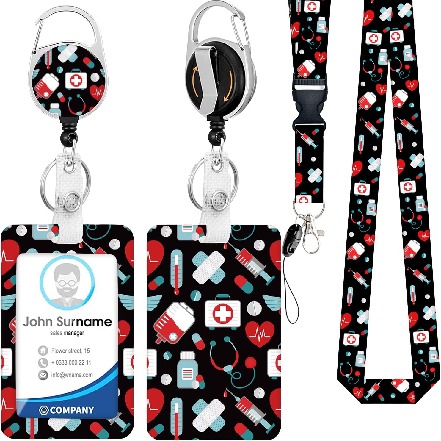Amazon.com : Funny Nurse Lanyards for ID Badges Name Tags ID Card ...