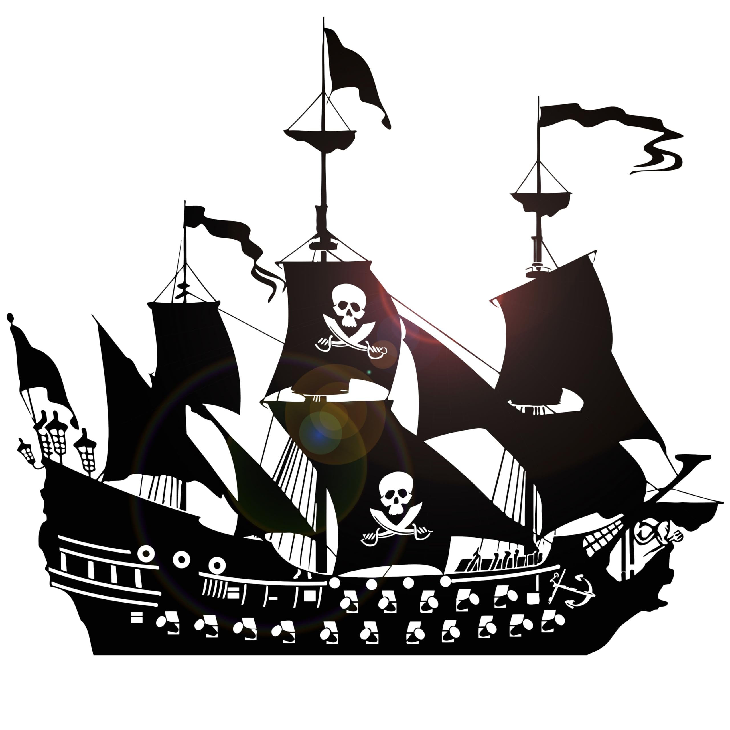 Amazon.com: Vinyl Wall Decal Pirate Ship Boat Sail Ocean Sea Style ...