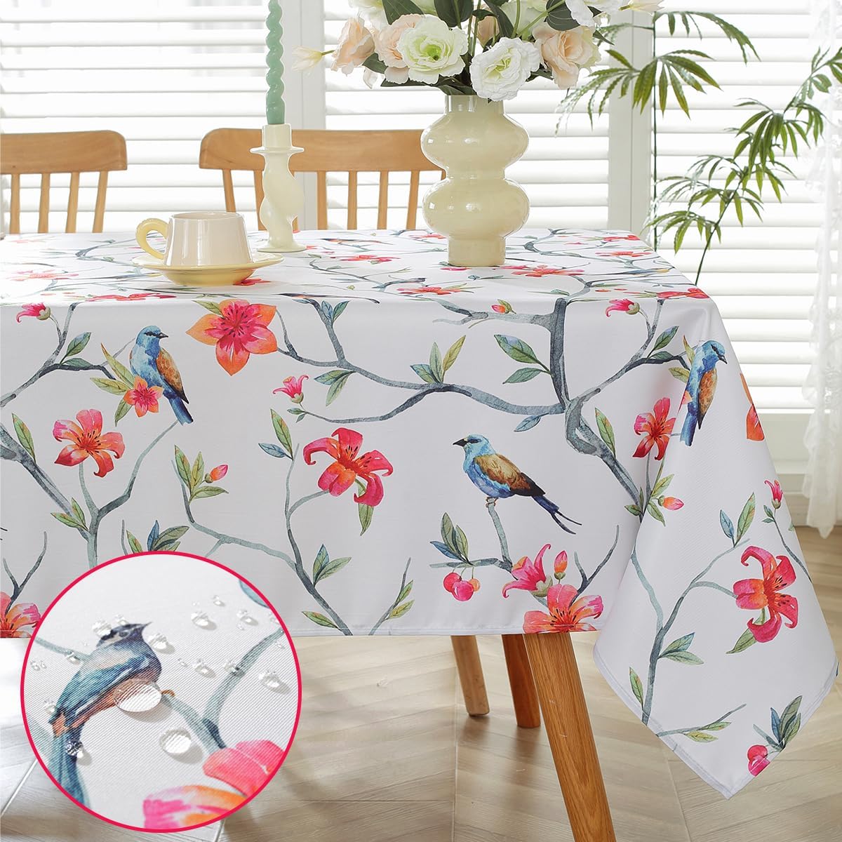 Amazon.com: SASTYBALE Spring Tablecloth for Rectangle Tables, Vibrant ...