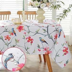 Amazon.com: SASTYBALE Spring Tablecloth for Rectangle Tables, Vibrant ...