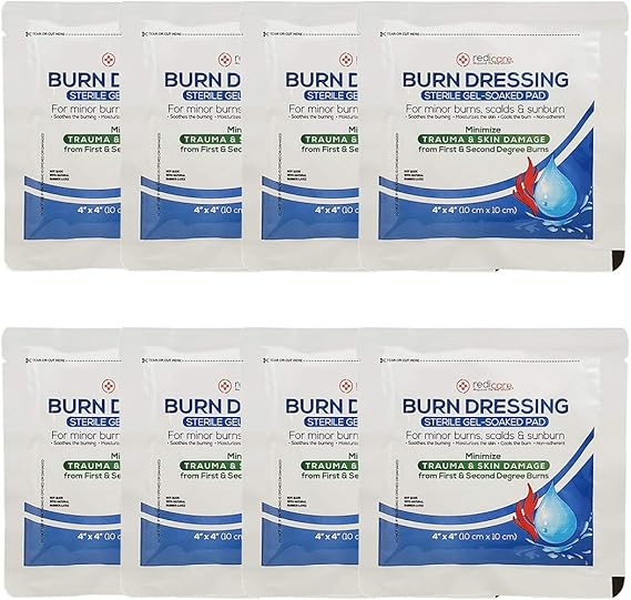 Amazon.com: 8 Pack - Burn Gel Dressing 4" X 4" Burn Care First Aid ...